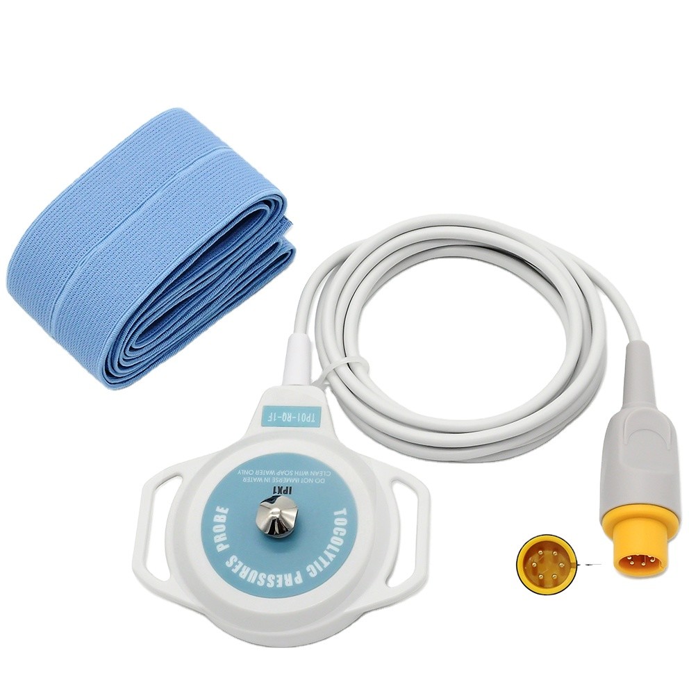 US Fetal Monitor Toco Transducer 6pin Connector 2.2m สายเคเบิล TPU สีเทา